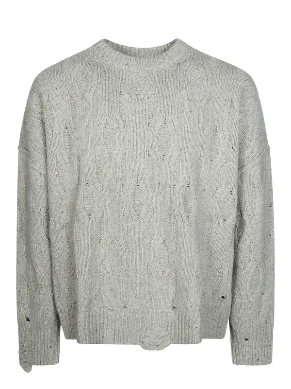 REPRESENT Distressed Knit Pullover - Beige
