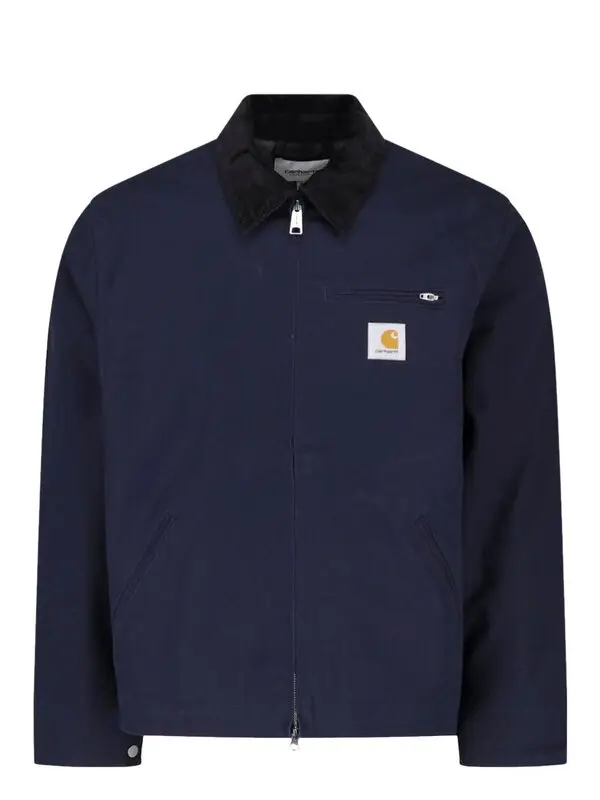 Carhartt Work In Progress Cotton Chore Jacket With Corduroy Collar - Blue