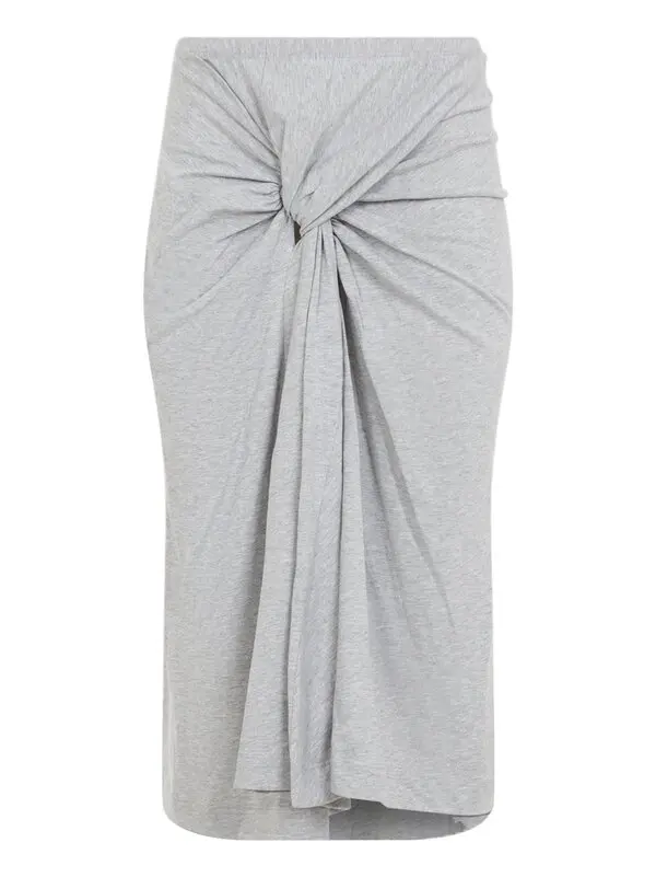 Dries Van Noten Midi Skirt In 100% Cotton - Grey