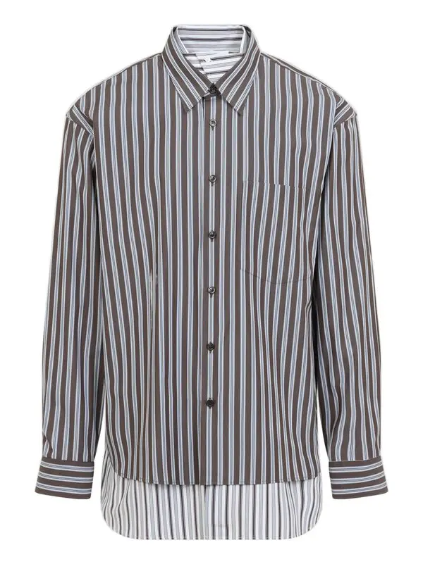 Dries Van Noten Camber Shirt In 100% Cotton - Brown
