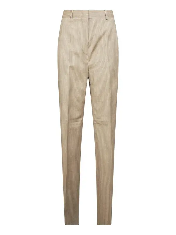 Max Mara Pinstriped Tailored Trousers - Beige
