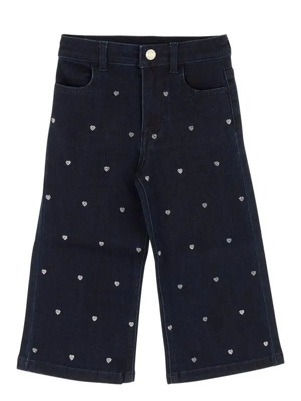 Twin-set Embroidered Heart Denim Jeans - Blu