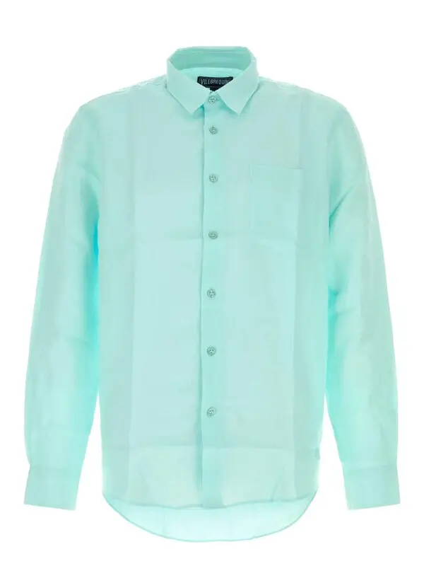 Vilebrequin Linen Button-up Shirt - Light Blue