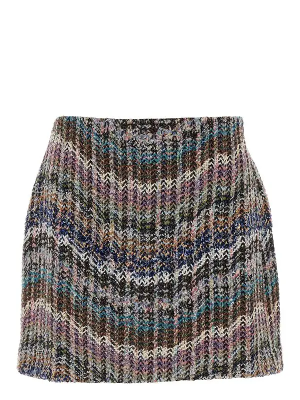 Missoni Embroidered Boucle Loop Mini Skirt - Printed