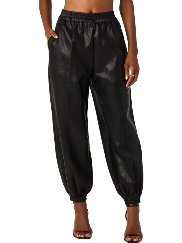 Astr The Label Adity Faux Leather Pants - Black