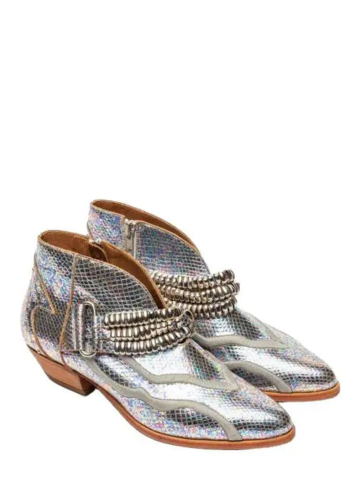 CLARA BARCELO Skill Before Strength Ankle Boots - Metallic