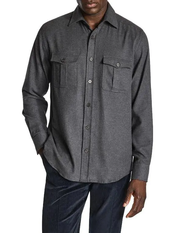 JACK VICTOR Arnaud Militaire Cotton Shirt - Charcoal