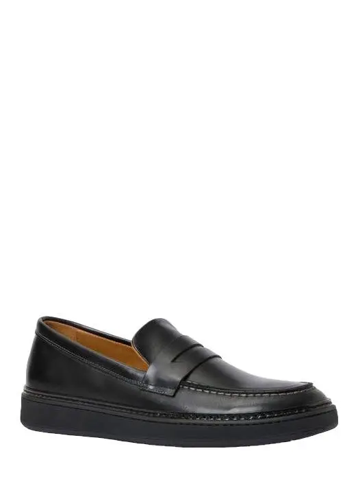 Aquatalia Bergamo Water Repellent Suede Loafer - Black Tumbled