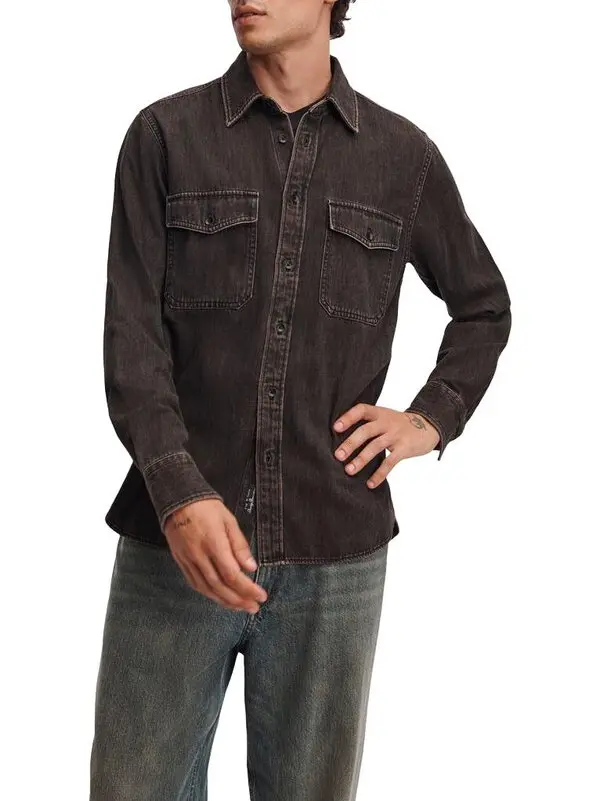 Rag & Bone Infuse Denim Cpo Shirt - Brown-black