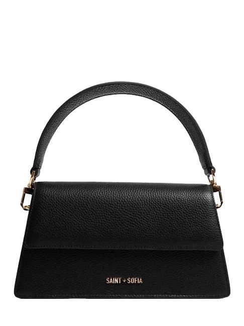 SAINT + SOFIA Lennox Half Flap Bag In Grained Leather - Black