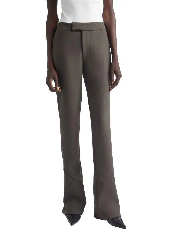 Proenza Schouler Althea Bi-stretch Pants With Button Detail - Earth