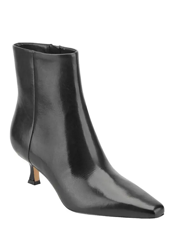 Marc Fisher Kole Square Toe Kitten Heel Bootie - Black