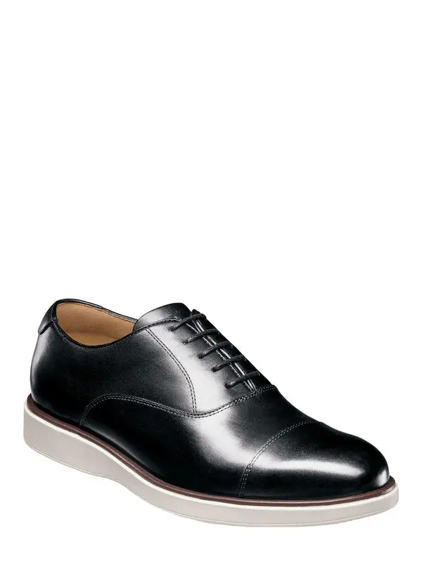 Florsheim Avenue Leather Cap Toe Oxford - Black Multi