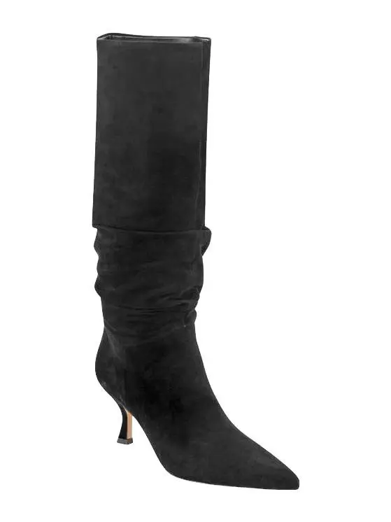 Marc Fisher Pointed Toe Knee-high Slouch Boots - Black