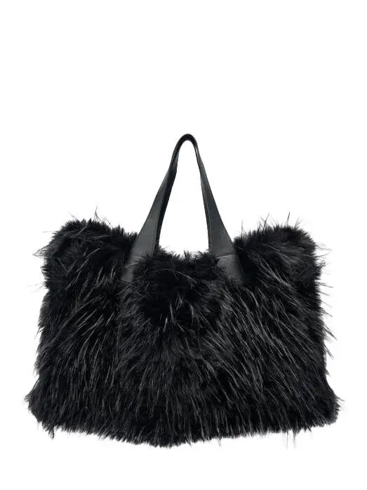 AZALEA WANG Confidante Faux Fur Handbag - Black