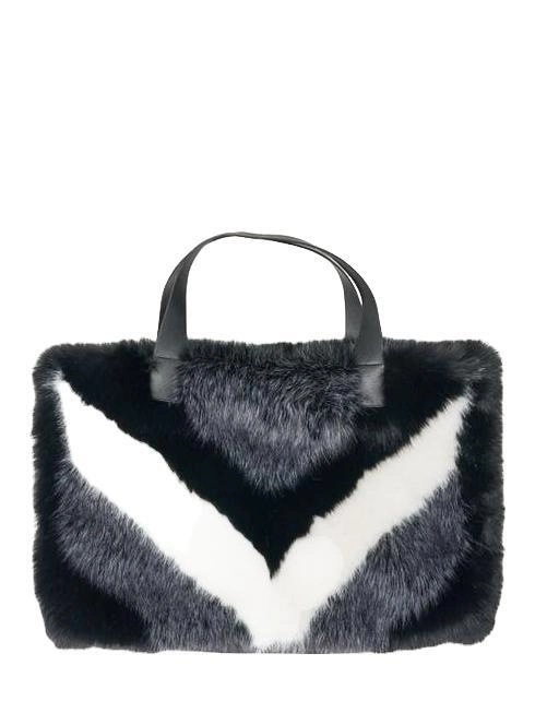 AZALEA WANG Confidante Faux Fur Handbag - Grey Multi
