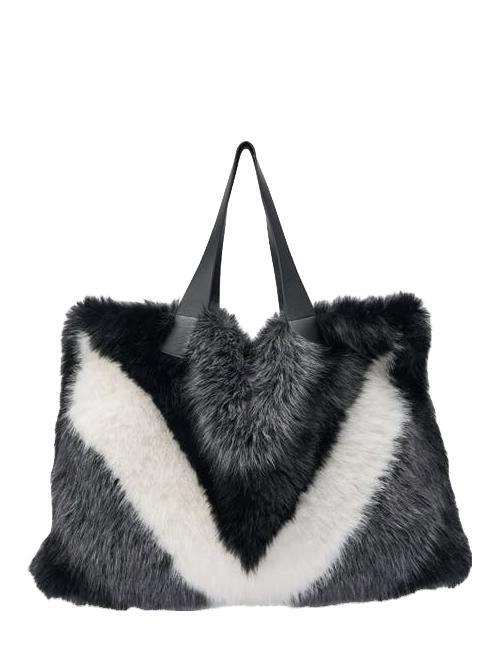 AZALEA WANG Confidante Faux Fur Handbag - Grey Multi