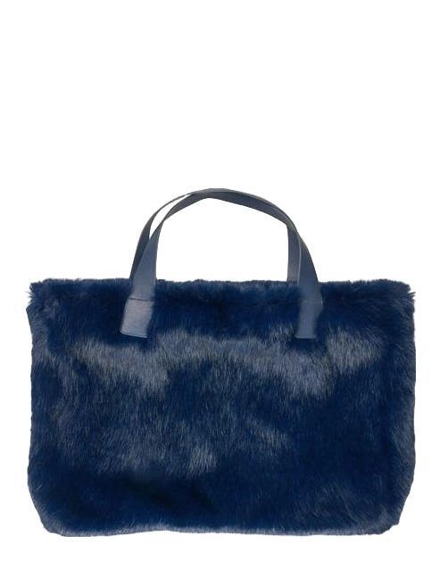 AZALEA WANG Confidante Faux Fur Handbag - Navy