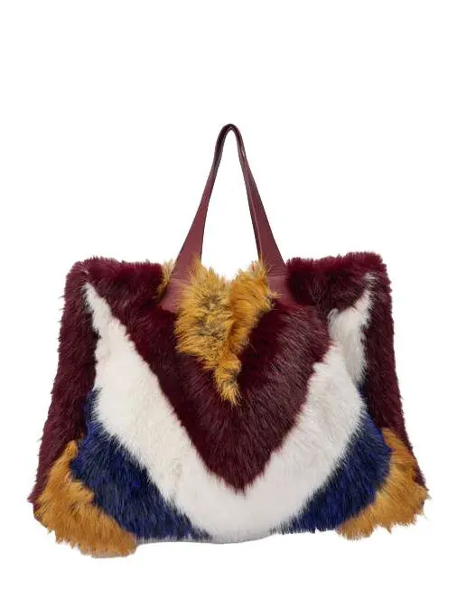AZALEA WANG Confidante Faux Fur Handbag - Red Multi
