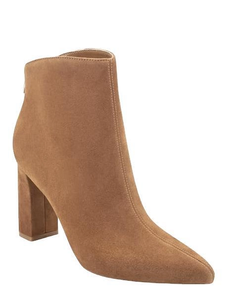 Marc Fisher Sydnie Pointed Toe Block Heel Bootie - Medium Natural