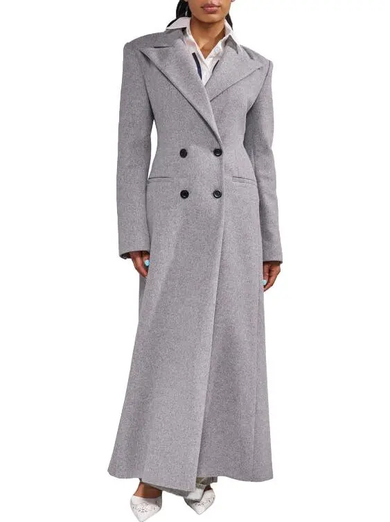 AZALEA WANG Haloîr Double Breasted Trench Coat - Grey
