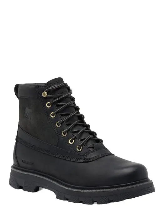 Sorel Waterproof Leather Lace-up Boots - Black/jet