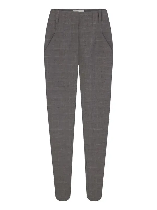 WILLIAMS ATHLETIC CLUB Kate Plaid Ankle Pants - Grey Plaid