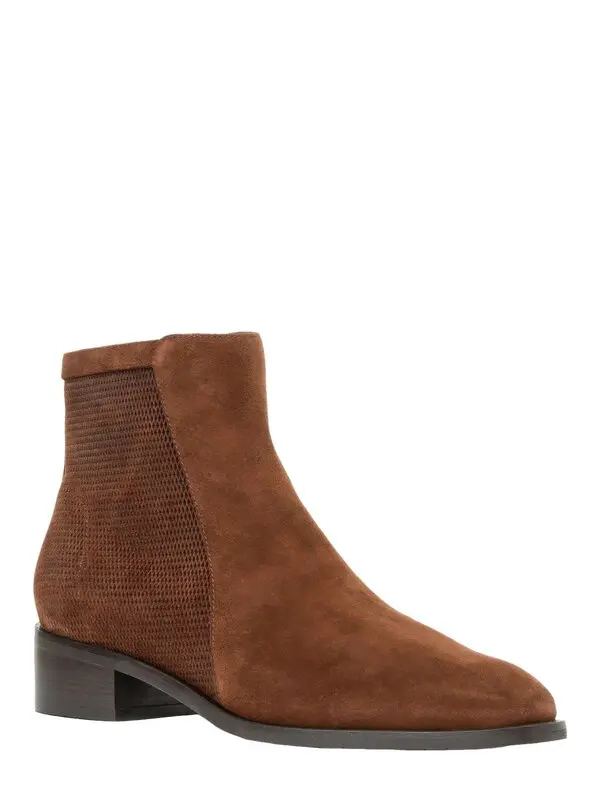 Aquatalia Felice Waterproof Ankle Boot - Cognac Suede