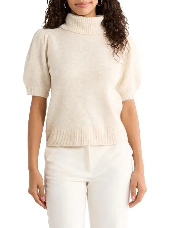 CECE DUPRAZ Turtleneck Short Sleeve Sweater - Malted