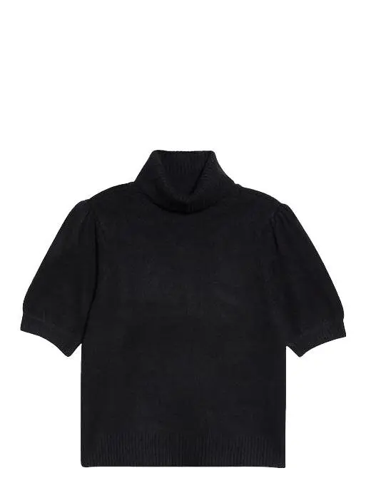 CECE DUPRAZ Turtleneck Short Sleeve Sweater - Rich Black