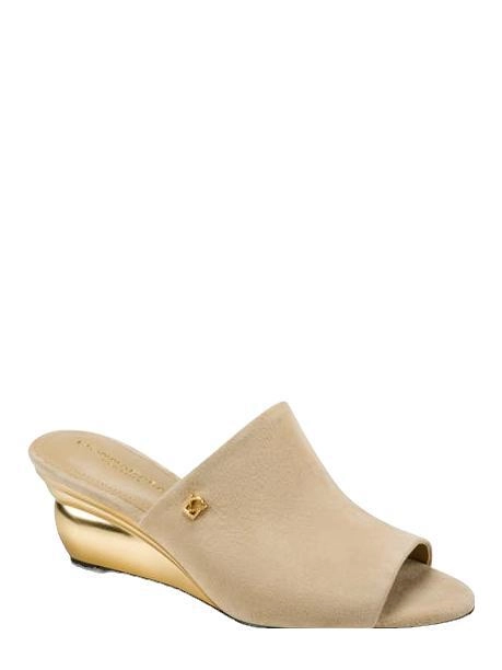Donna Karan New York Sculptural Wedge Slide Sandals - Lt Brwn