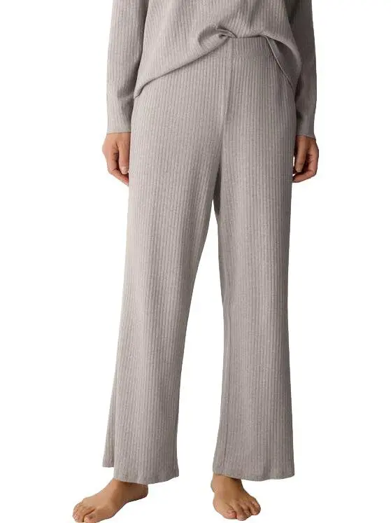 Eileen Fisher Straight Ankle Ribbed Organic Cotton Pants - Twine