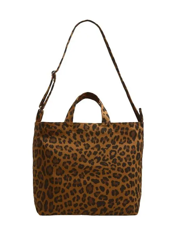 Baggu Duck Horizontal Zip Recycled Canvas Tote - Leopard