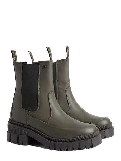 Barbour Sofie Leather Chelsea Boots - Olive