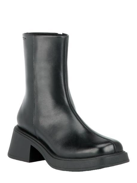 VAGABOND SHOEMAKERS Dorah Leather Ankle Booties With Square Toe - Black
