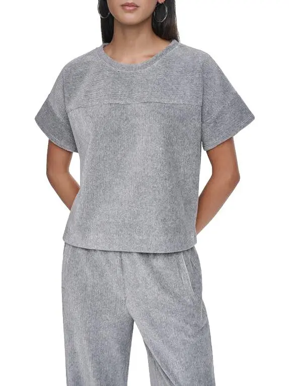 Dkny Metallic Velvet T-shirt - Feather He