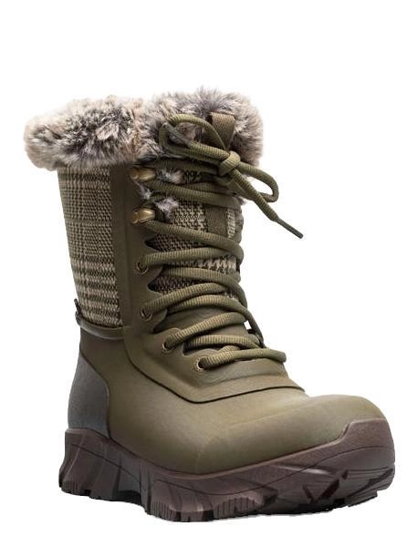 Bogs Arcata Ii Faux Fur Lined Waterproof Lace-up Boot - Olive Multi