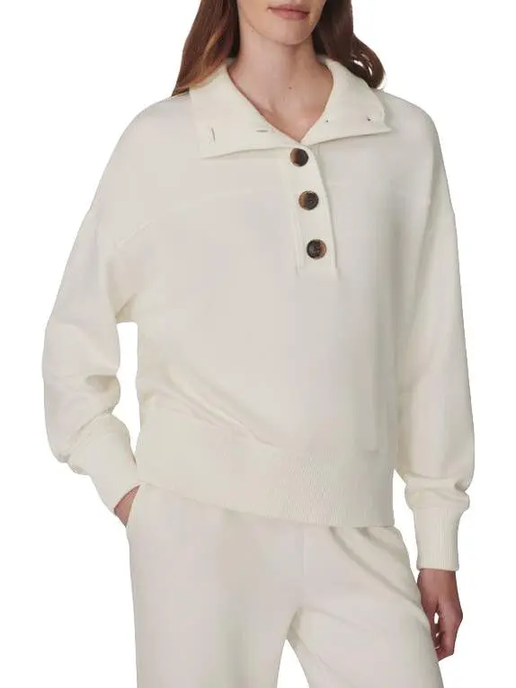 Varley Bronya Button Placket Sweatshirt - Pristine