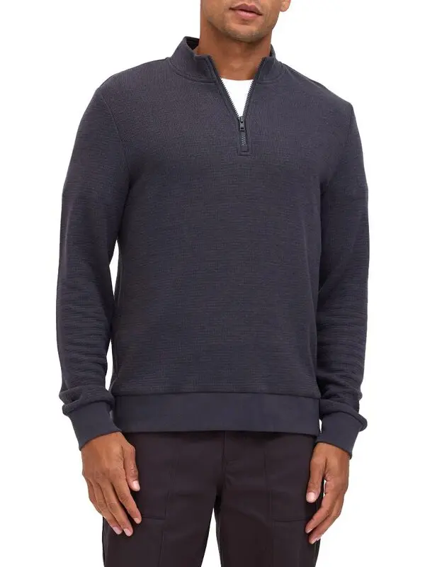 THREADS 4 THOUGHT Half-zip Waffle Pullover - Carbon