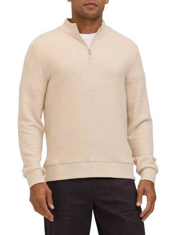 THREADS 4 THOUGHT Half-zip Waffle Pullover - Tapioca