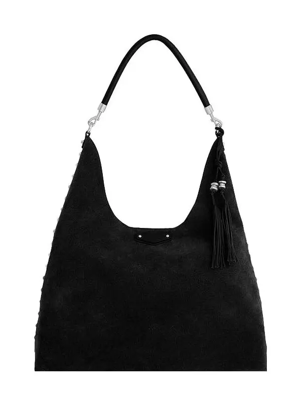 Rebecca Minkoff Nolita Leather Hobo With Stud Detail - Black