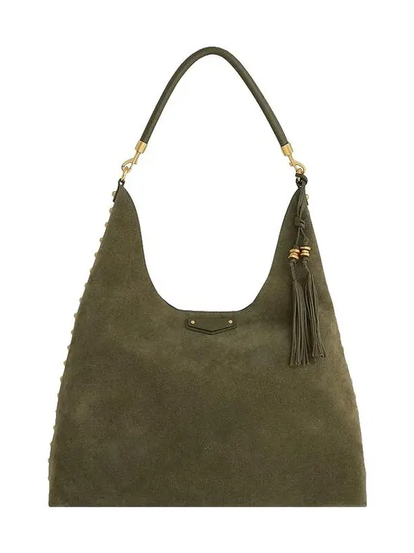 Rebecca Minkoff Nolita Leather Hobo With Stud Detail - Olive
