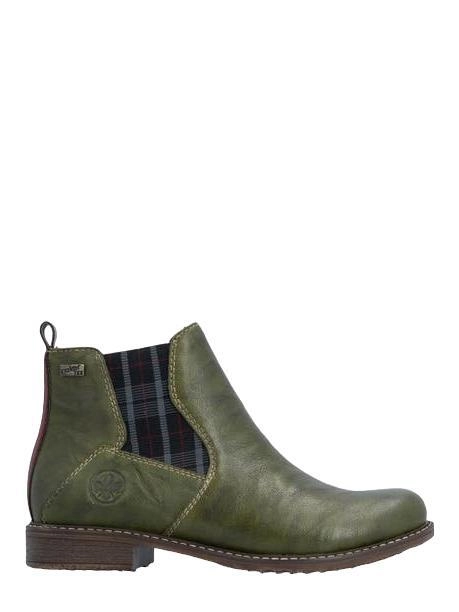 RIEKER Ornella 60 Leather Ankle Bootie - Efeu/wine