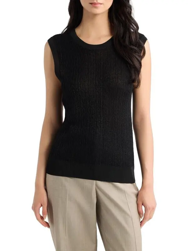 BOSS Sleeveless Crewneck Sweater Vest - Black