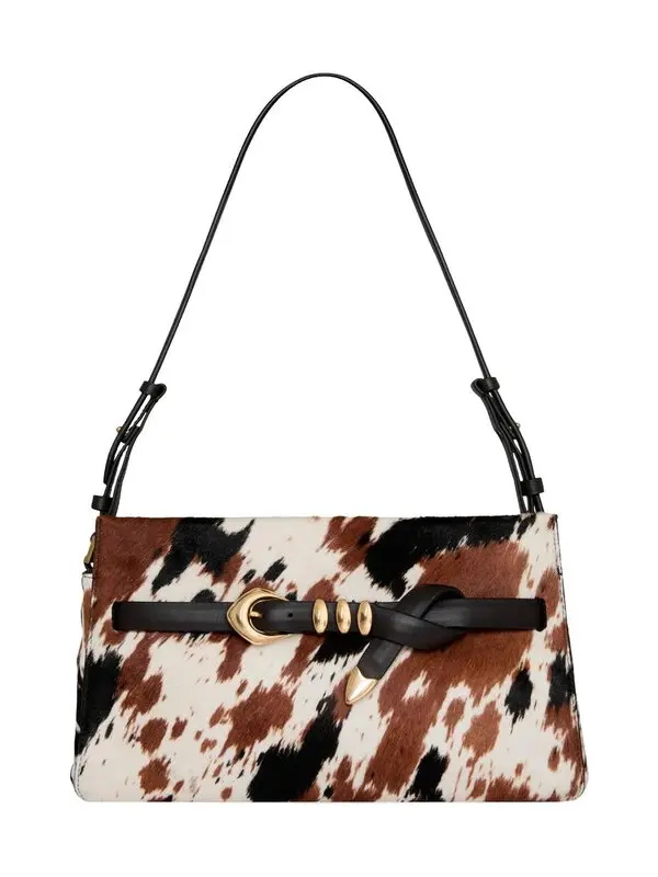 Rebecca Minkoff Miller Calf Hair Shoulder Bag - Brown/white