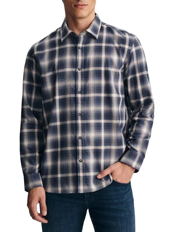 MAVI Plaid Cotton Button-up Shirt - Navy