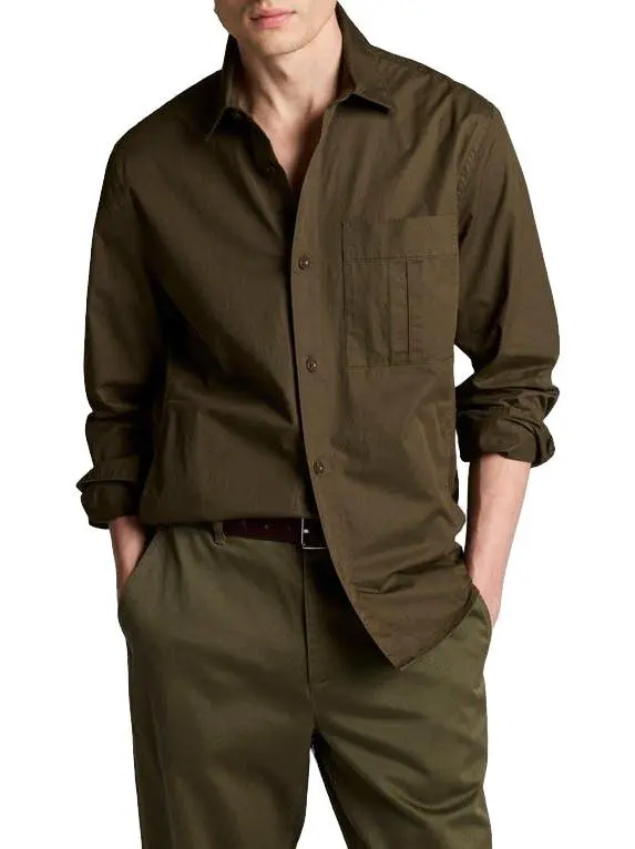 Vince Cotton Overshirt - Night Leaf