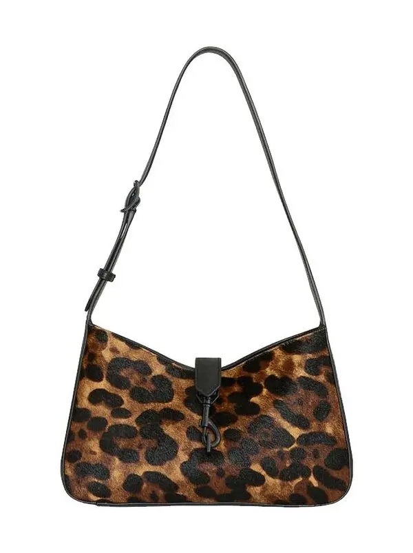 Rebecca Minkoff Megan Hair Calf Shoulder Bag - Leopard/black