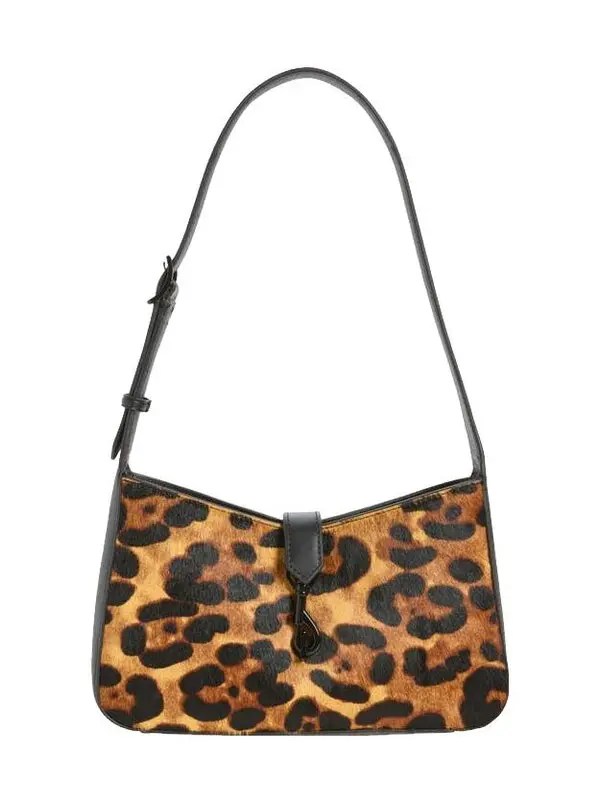 Rebecca Minkoff Megan Hair Calf Shoulder Bag - Leopard/black