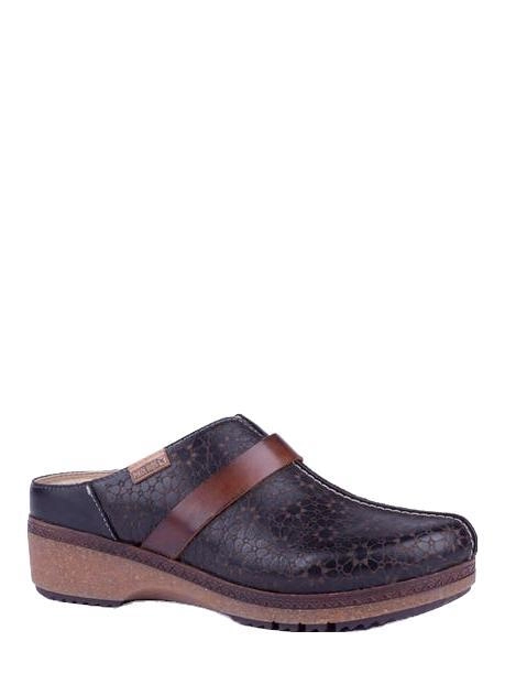 Pikolinos Granada Floral Embossed Clog - Black